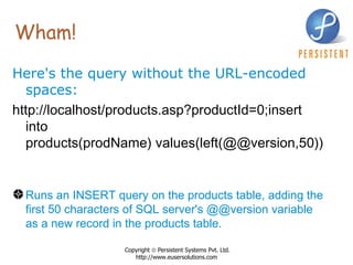 Sql Injection Attacks Siddhesh | PPT