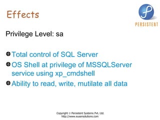 Sql Injection Attacks Siddhesh | PPT