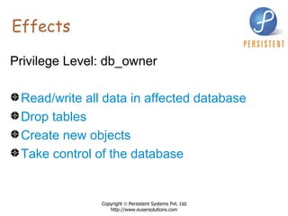 Sql Injection Attacks Siddhesh | PPT