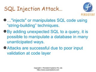 Sql Injection Attacks Siddhesh | PPT