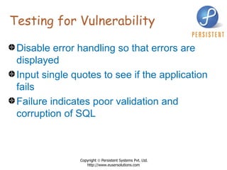 Sql Injection Attacks Siddhesh | PPT