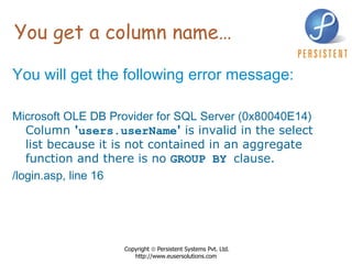 Sql Injection Attacks Siddhesh | PPT