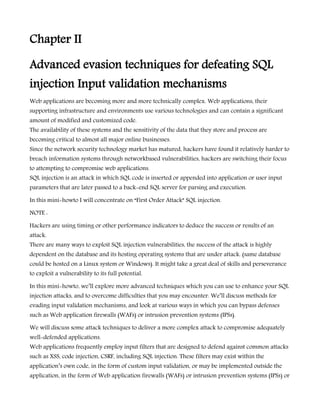 Sql injection bypassing hand book blackrose | PDF | Databases ...
