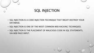 Sql injection & command injection | PPT