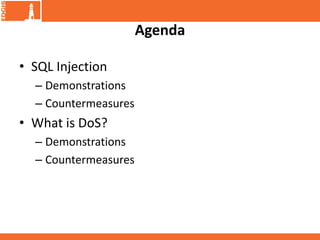 SQL Injection and DoS | PPT