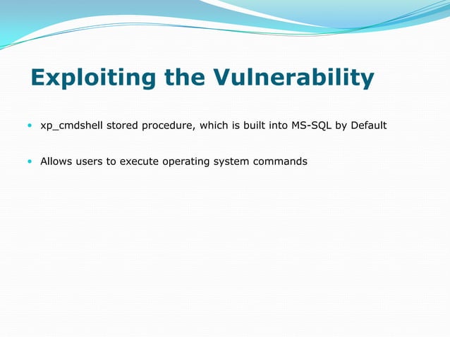 Sql injection exploit | PPT