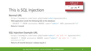 SANS @Night Talk: SQL Injection Exploited | PPT