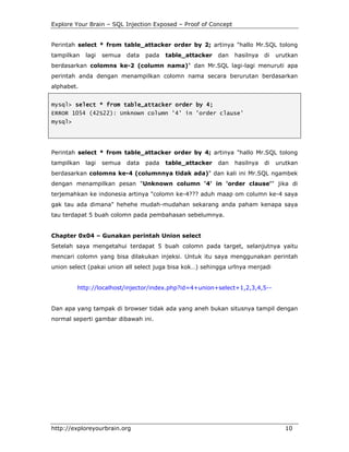 Sql injection exposed proof of concept | PDF