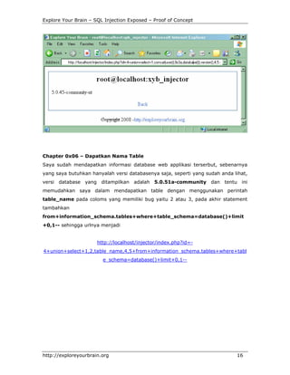 Sql injection exposed proof of concept | PDF
