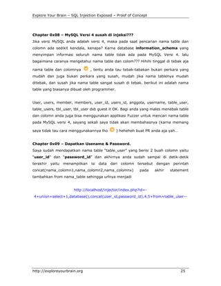 Sql injection exposed proof of concept | PDF