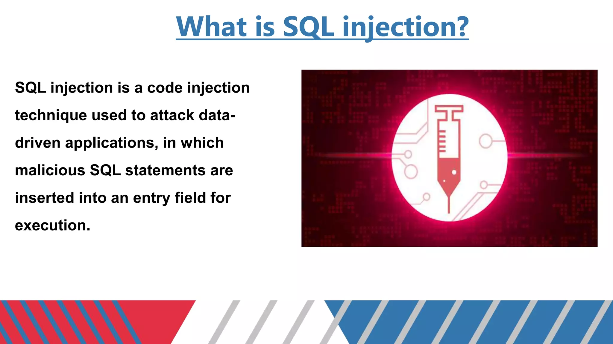 Sql injection in cybersecurity | PPTX