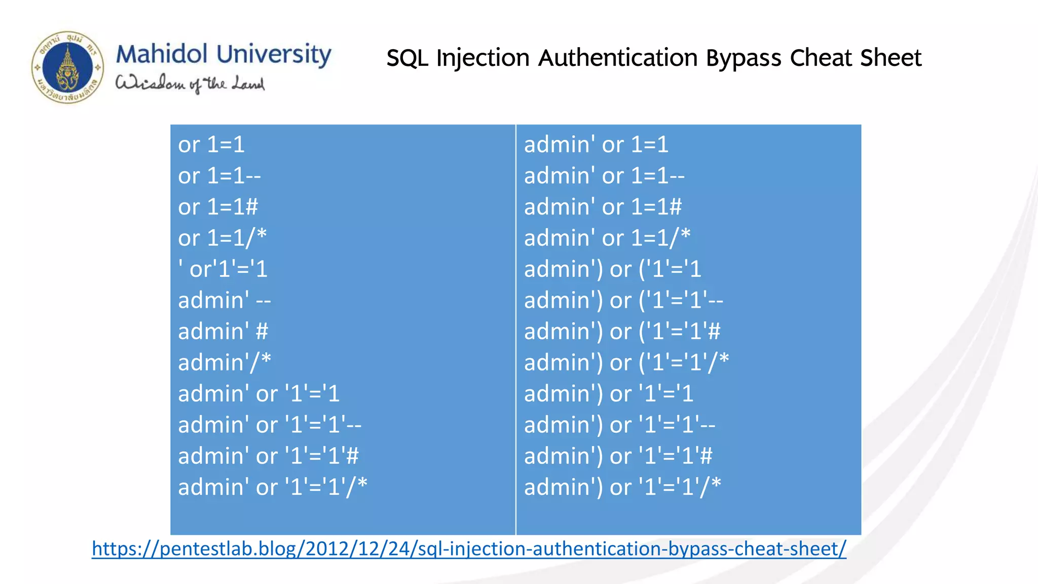 Sql Injection Prevention Techniques Pptx Databases Computer