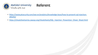 SQL injection prevention techniques | PPTX