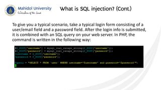 SQL injection prevention techniques | PPTX
