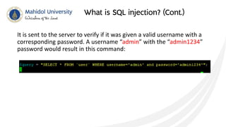SQL injection prevention techniques | PPTX