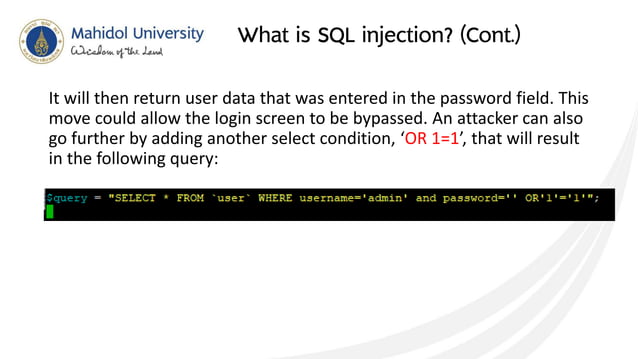 Sql Injection Prevention Techniques Pptx Databases Computer Software And Applications