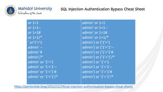 SQL injection prevention techniques | PPTX | Databases | Computer Software and Applications