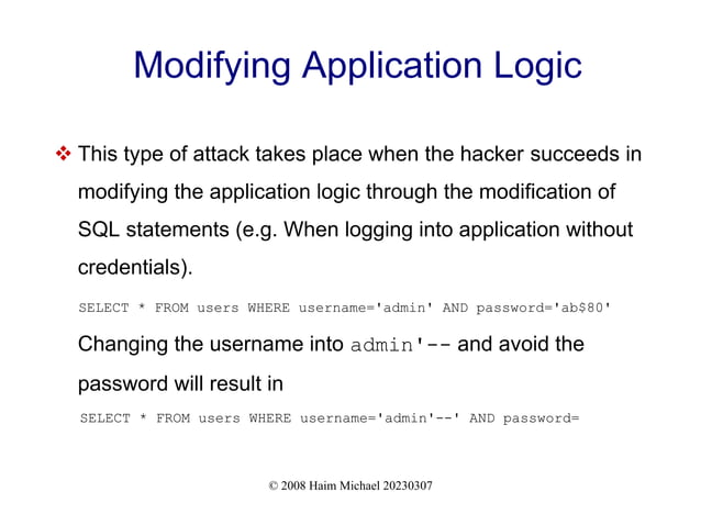 Introduction to SQL Injections | PPT