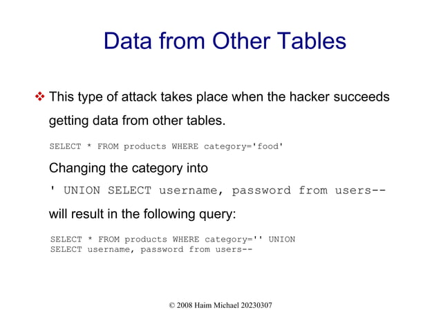 Introduction to SQL Injections | PPT