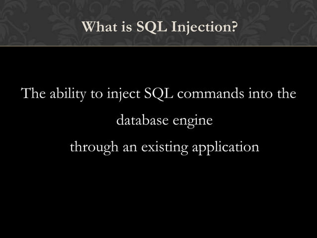 Sql Injections Basic Bypass Authentication Ppt