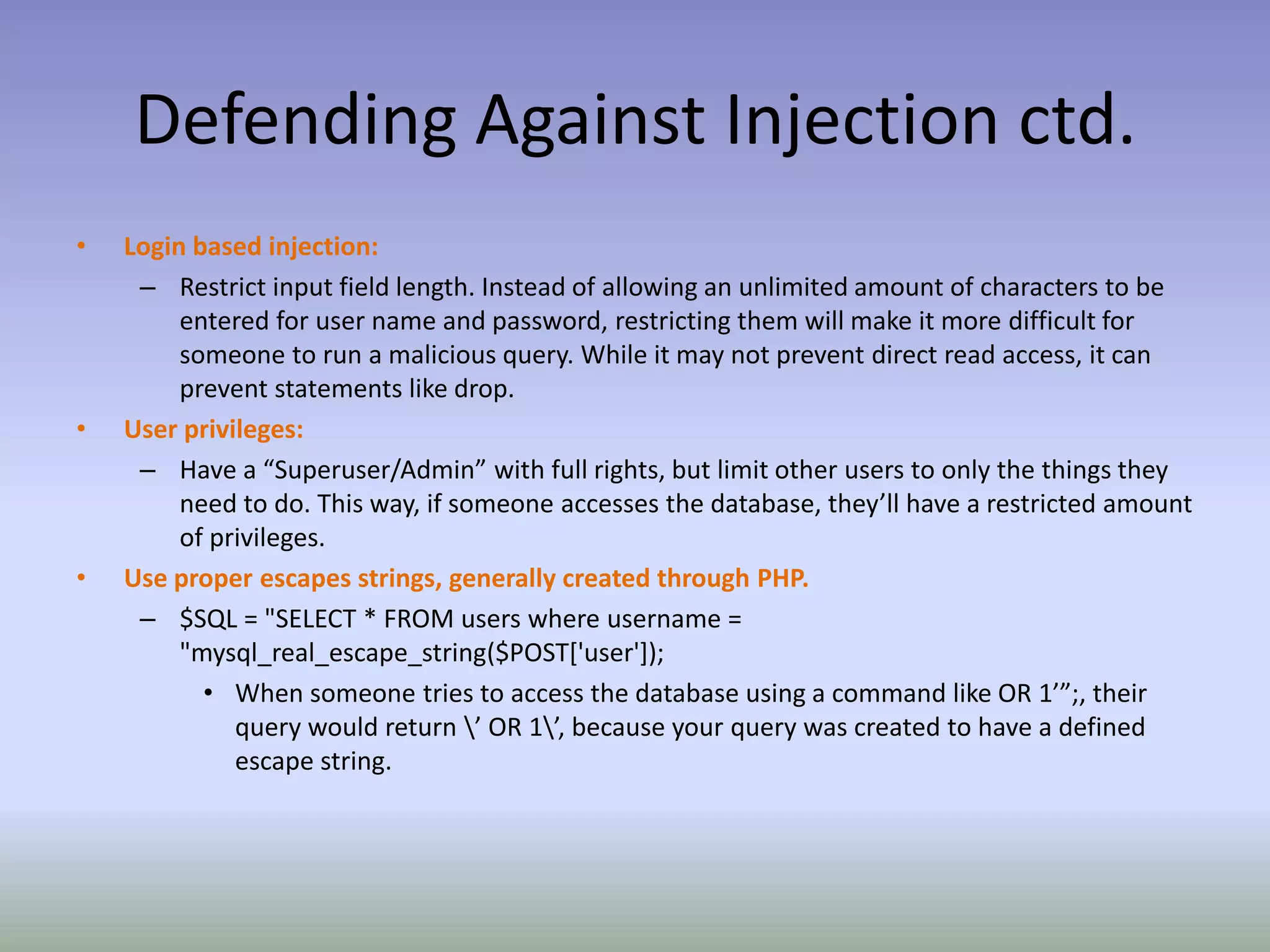 SQL Injections - A Powerpoint Presentation | PPTX