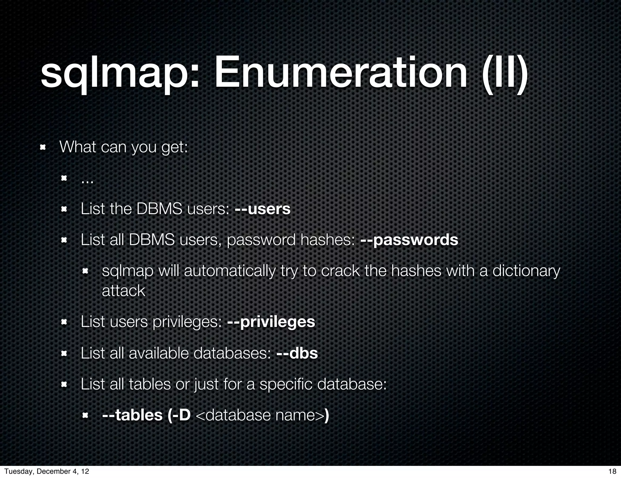 Sql Injection With Sqlmap Ppt 