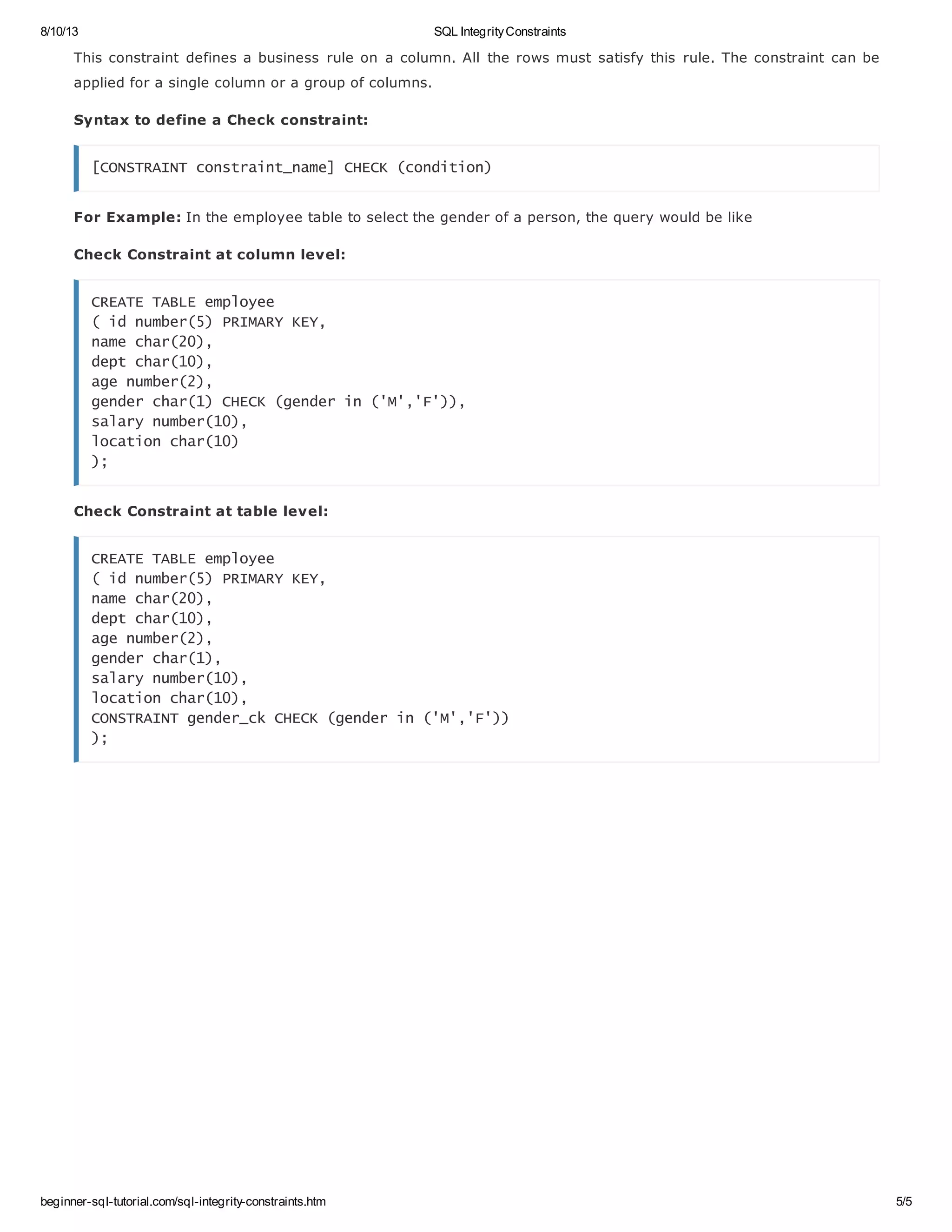 Sql Integrity Constraints Pdf 7335