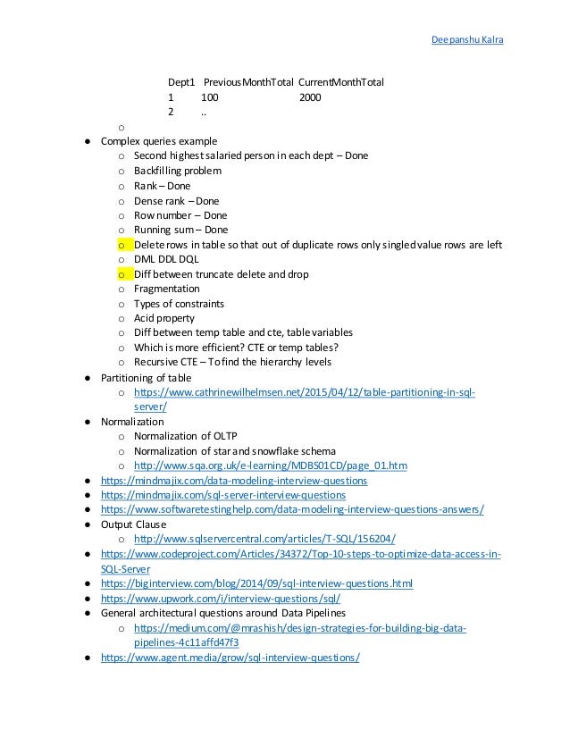 Sql interview prep | DOCX