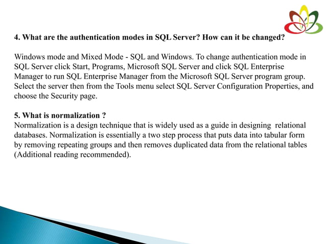 Sql interview question part 5 | PPT