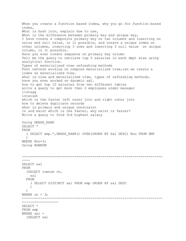 Sql interview questions | PDF