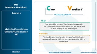 Top 65 SQL Interview Questions and Answers | Edureka | PPT