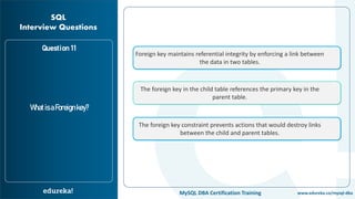 Top 65 SQL Interview Questions and Answers | Edureka | PPT