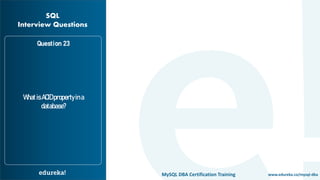 Top 65 SQL Interview Questions and Answers | Edureka | PPT