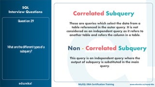 Top 65 SQL Interview Questions and Answers | Edureka | PPT