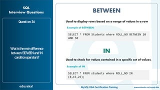 Top 65 SQL Interview Questions and Answers | Edureka | PPT