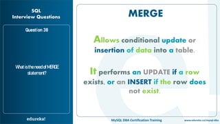 Top 65 SQL Interview Questions and Answers | Edureka | PPT