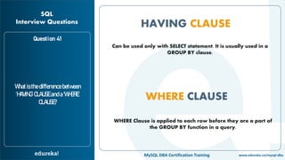 Top 65 SQL Interview Questions and Answers | Edureka | PPT