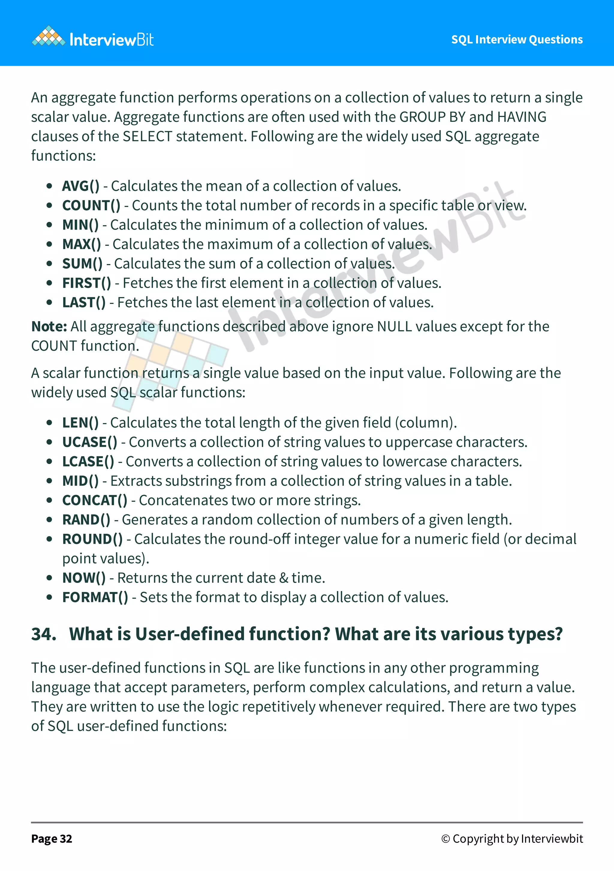 SQL Interview Questions - InterviewBit.pdf | Databases | Computer Software and Applications