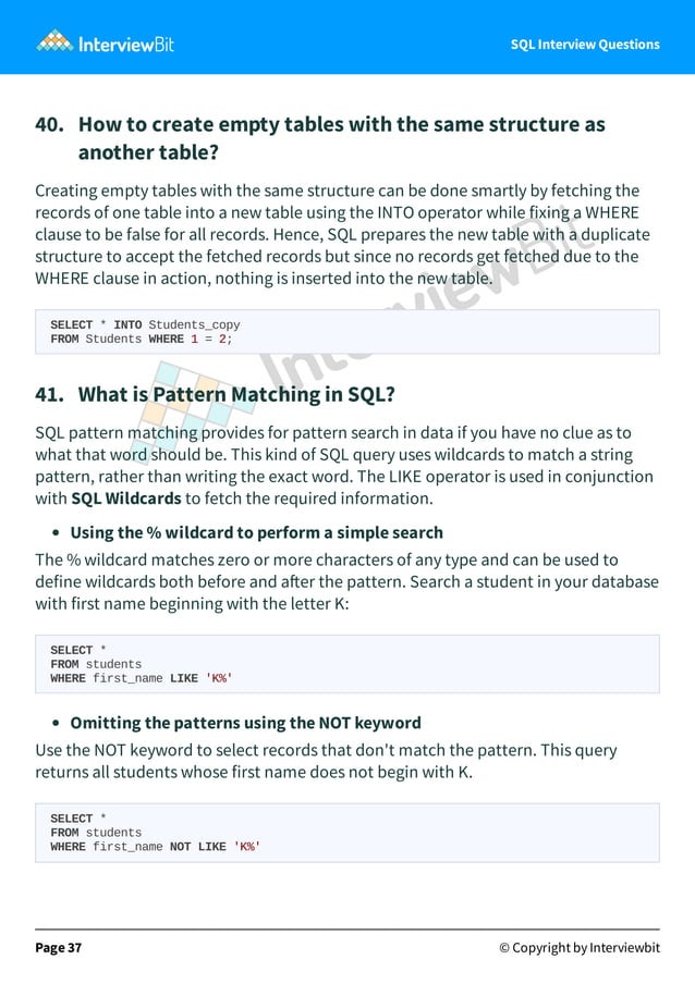 SQL Interview Questions - InterviewBit.pdf | Databases | Computer Software and Applications