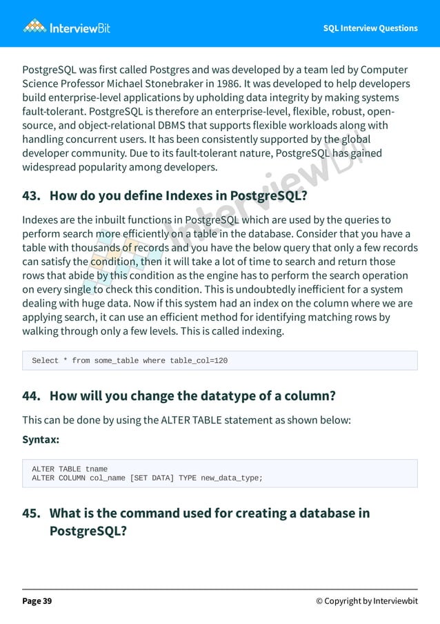 SQL Interview Questions - InterviewBit.pdf | Databases | Computer Software and Applications