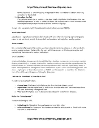 Sql interview questions and answers | PDF