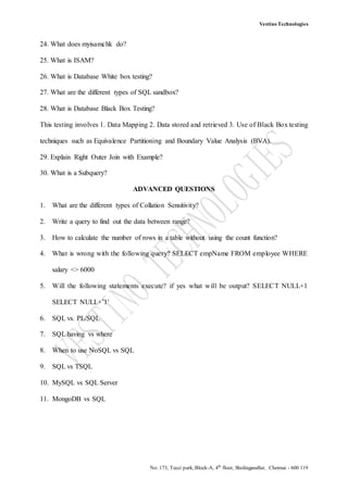 Sql interview questions for experienced profession | DOCX