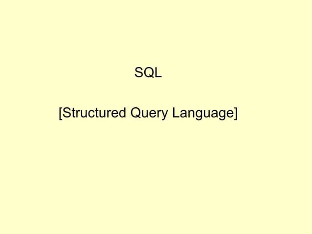 Sql intro & ddl 1 | PPT
