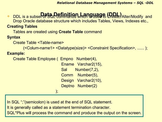 Sql intro & ddl 1 | PPT