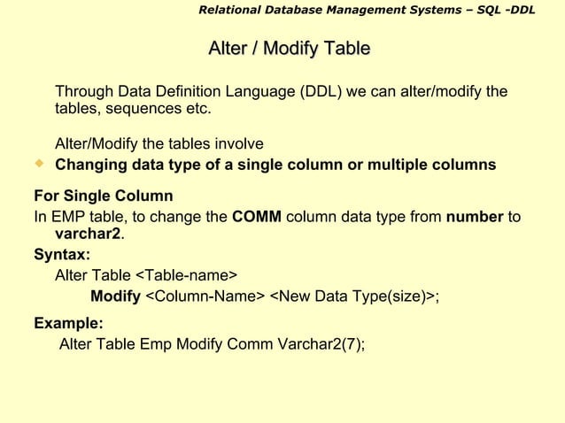 Sql intro & ddl 1 | PPT