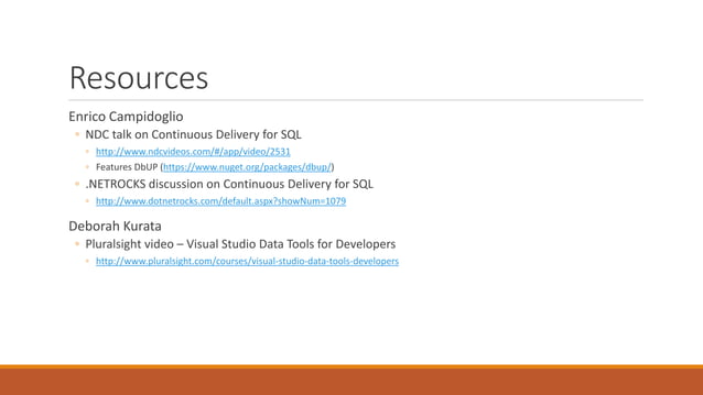 SQL in Version Control using SQL Server Database Projects | PPTX