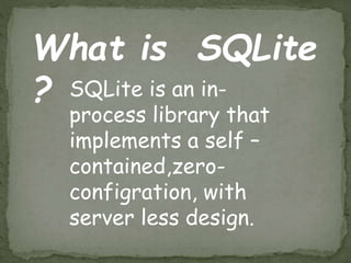 Sq lite | PPT