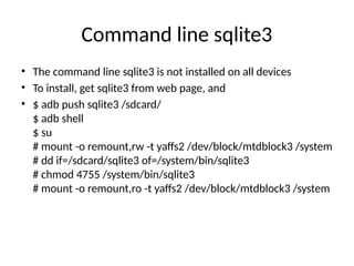 SQLITE PARA UNA BUENA ADMINISTRACION DE DATOS EN LAS EMPRESAS | PPT