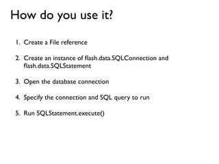 Introduction to SQLite in Adobe AIR | PPT