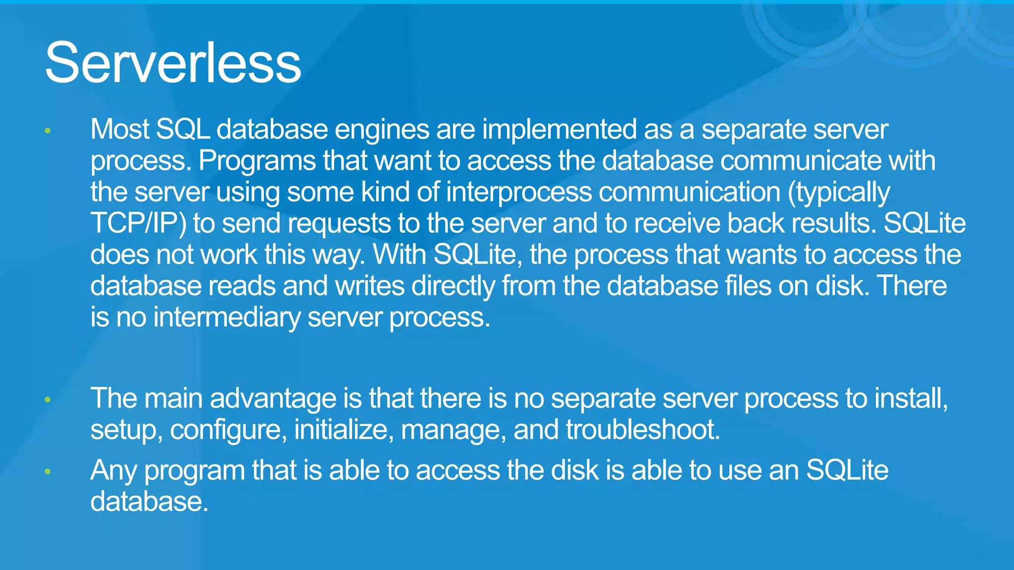SQLite - Overview | PPTX